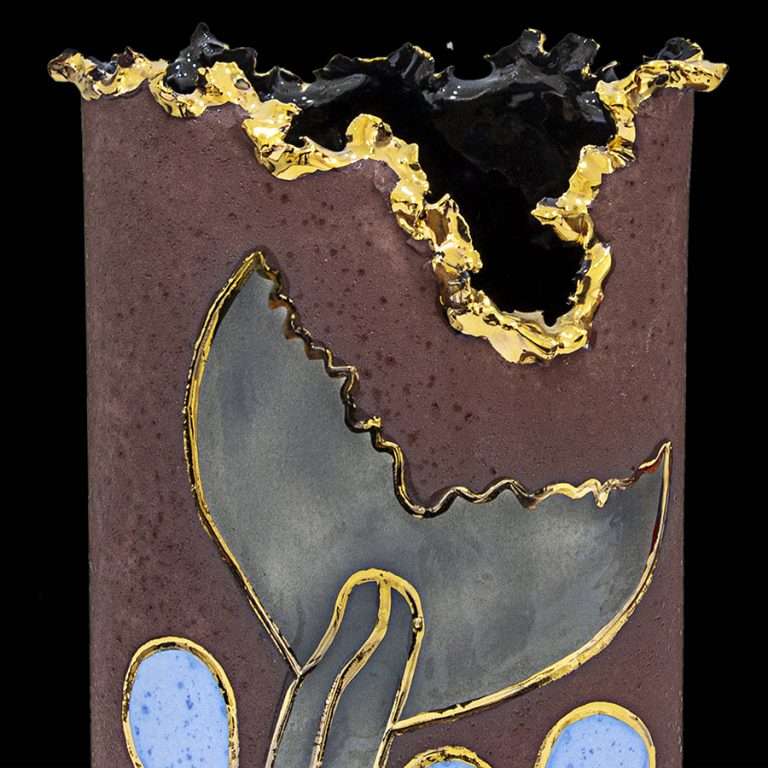 Square 22k Gold Sharon Penn Whale Tail Art Vase – Diva