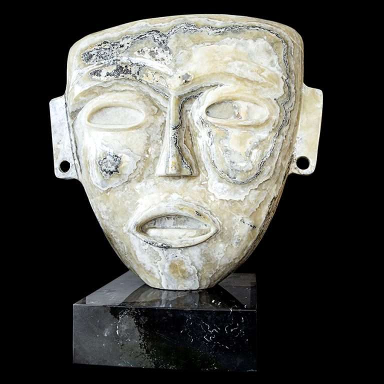 Natural Onyx Ancient Face Mask Carving Sculpture – Diva