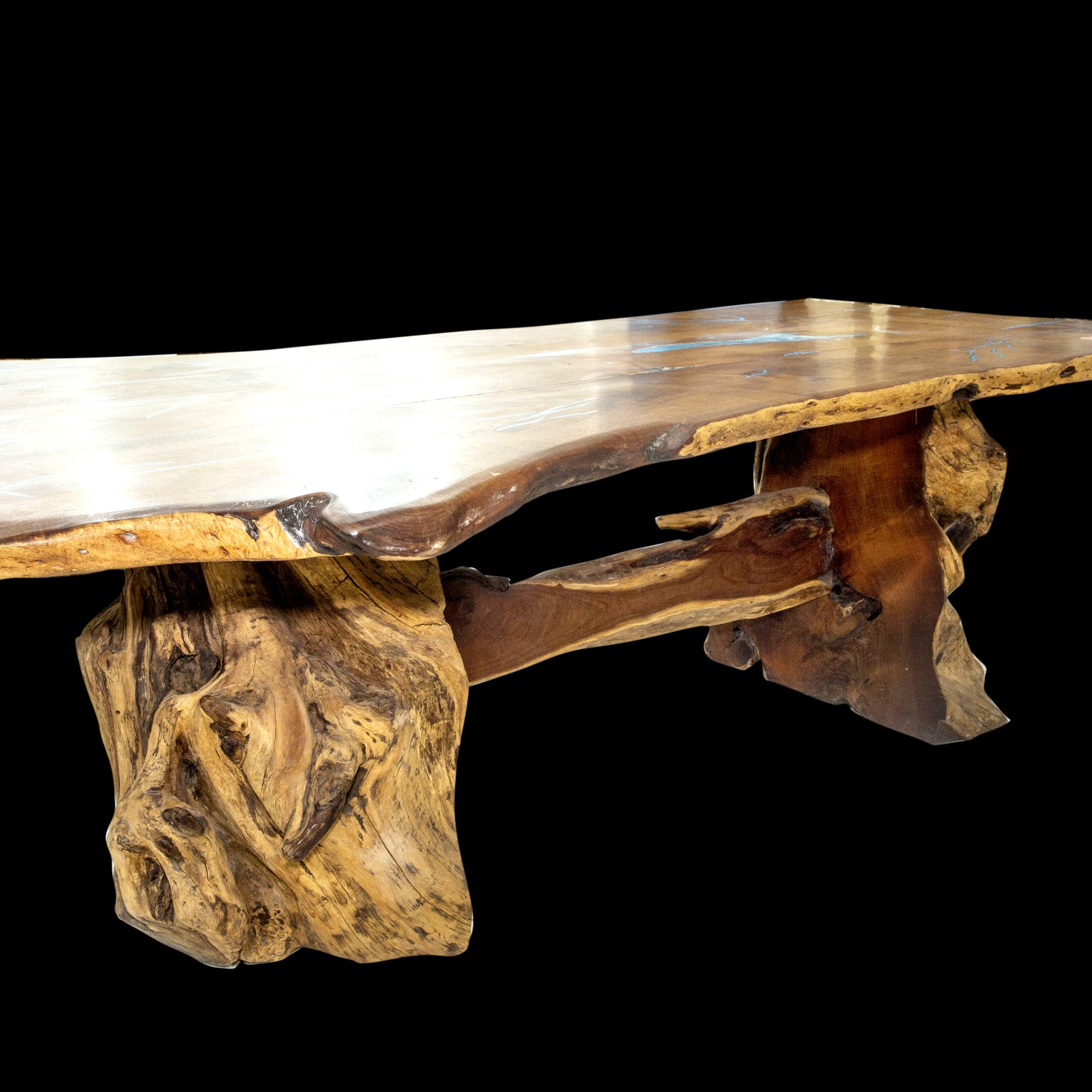 Brown Natural Live Edge Wooden Dining Table Rectangular – Diva