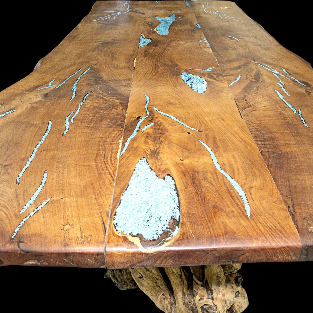 Brown Natural Live Edge Wooden Dining Table Rectangular – Diva