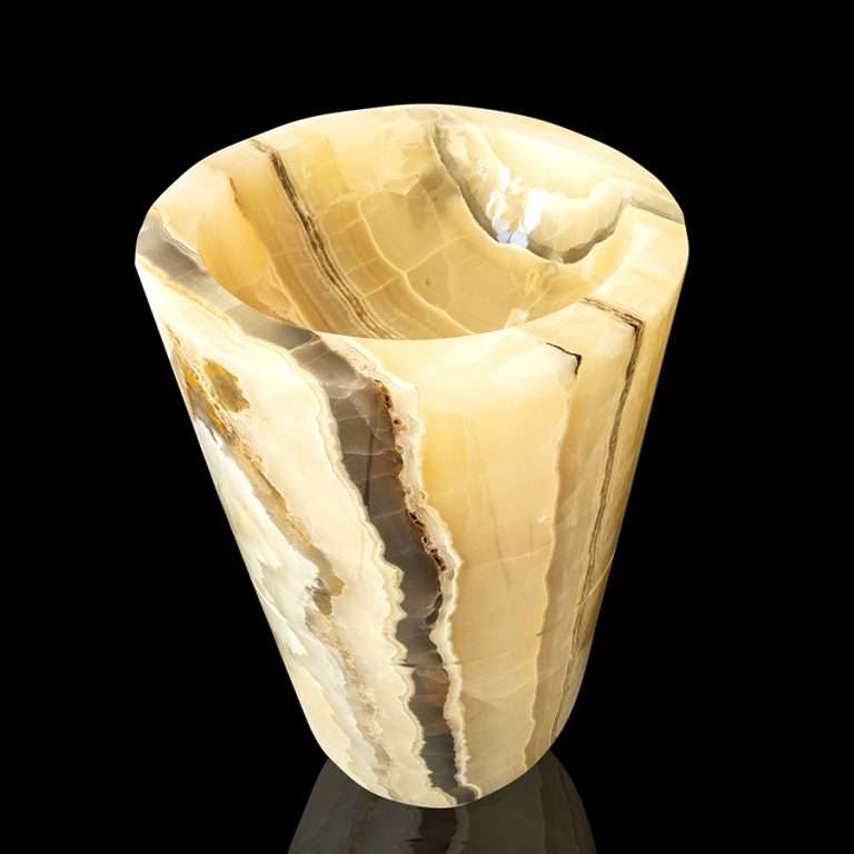 Illuminated Onyx Round Sink / Onyx Pedestal Wash Basin – Diva