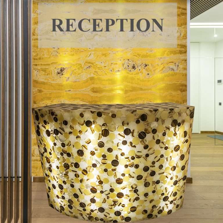 Reception Desk Counter on Illuminated Onyx / Contemporary Home Bar w ...