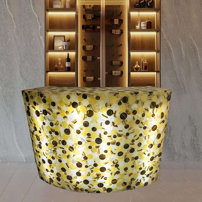 Reception Desk Counter on Illuminated Onyx / Contemporary Home Bar w ...