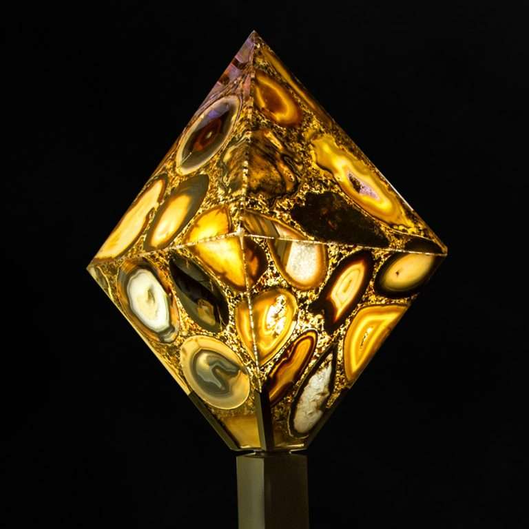 Agate Diamond Lamp / Agate Rhombus Lamp on Metal Stand – Diva