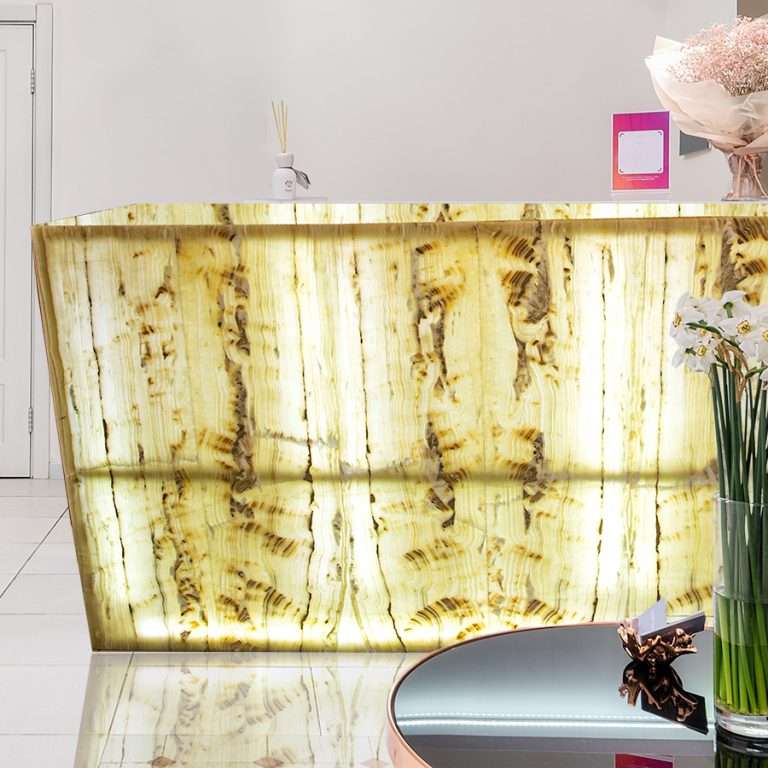 Illuminated Onyx Mini Bar Counter / Elegantly finished in Onyx Bar Desk ...