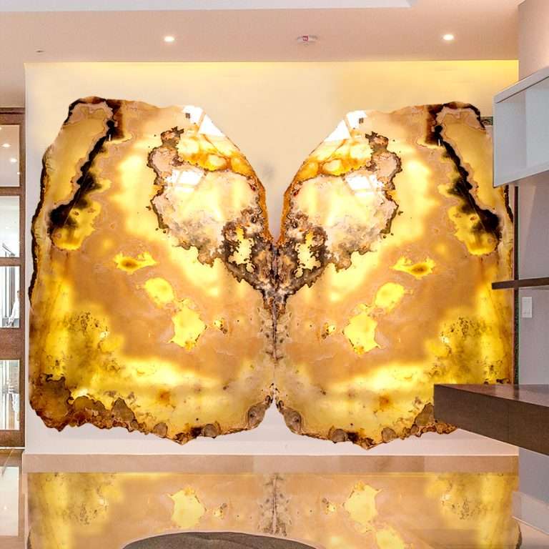 Full Size Backlit Golden Yellow Onyx Slab, Onyx Illuminated Wall ...