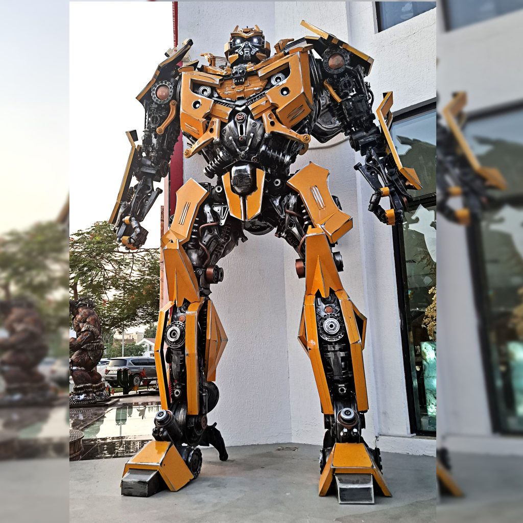NEW: Giant Transformers statue of Bumblebee, Recycled Metal Part ...