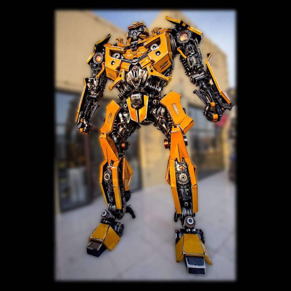 NEW: Giant Transformers statue of Bumblebee, Recycled Bumblebee Statue ...