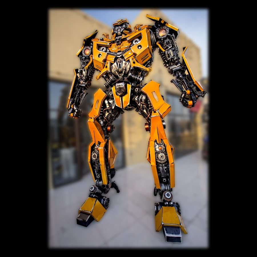 NEW: Giant Transformers statue of Bumblebee, Recycled Metal Part ...