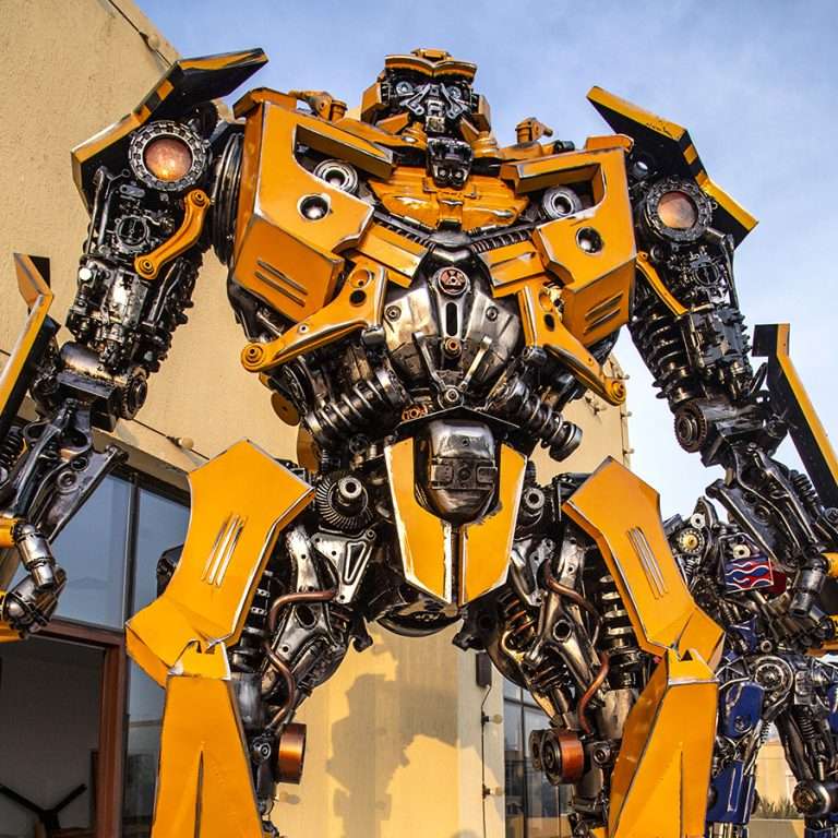 NEW: Giant Transformers statue of Bumblebee, Recycled Metal Part ...