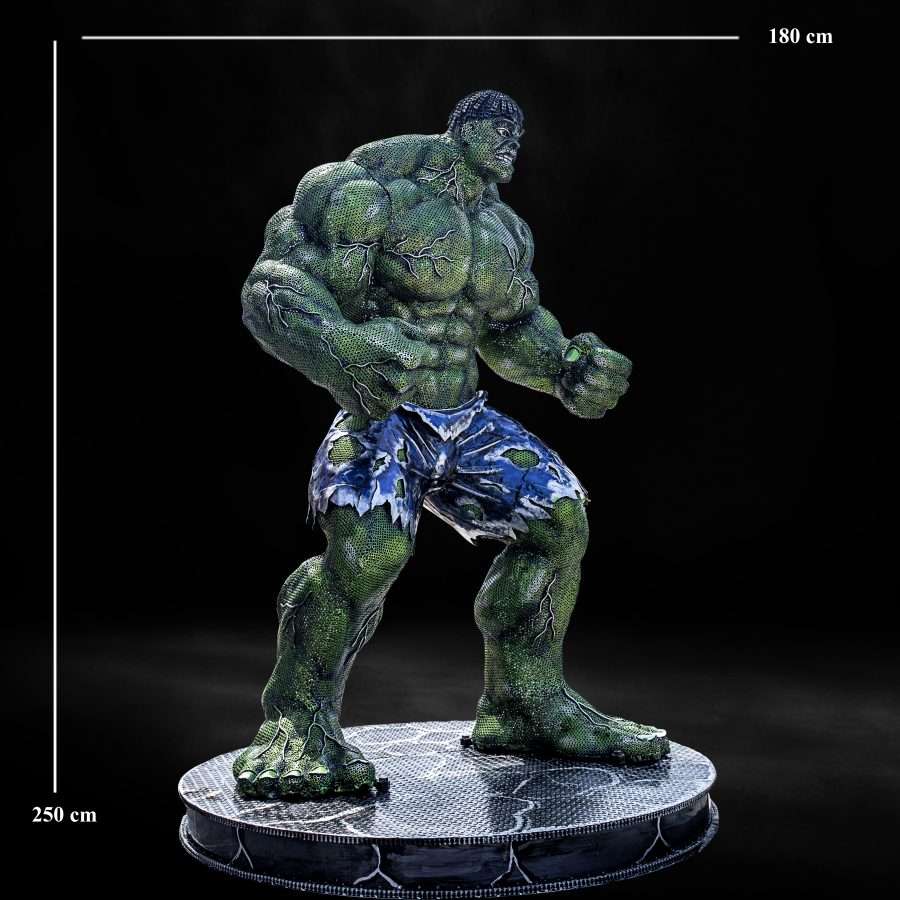 NEW: Modern Giant Marvel Sculpture Recycle Metal Incredible Hulk Statue ...