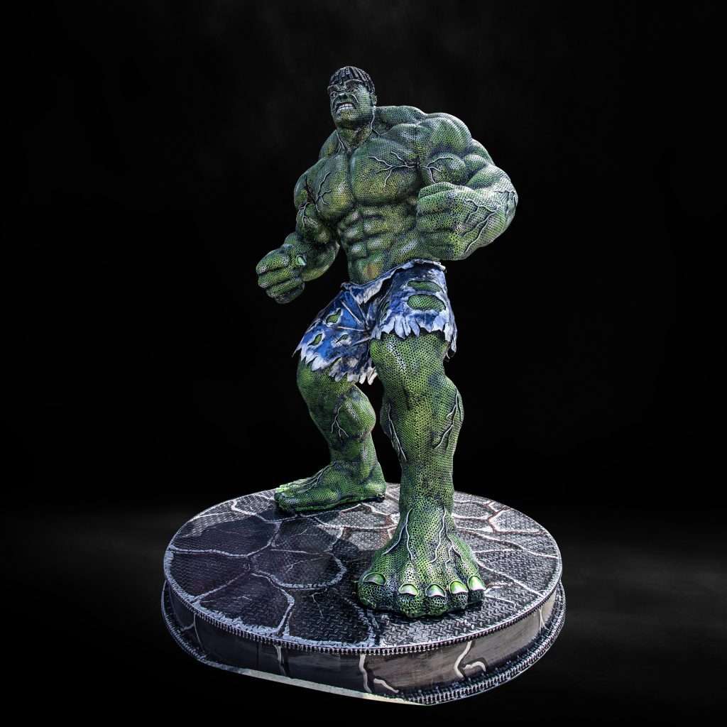 NEW: Modern Giant Marvel Sculpture Recycle Metal Incredible Hulk Statue ...