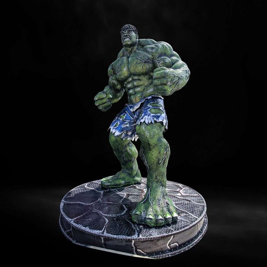 NEW: Modern Giant Marvel Sculpture Recycle Metal Incredible Hulk Statue ...