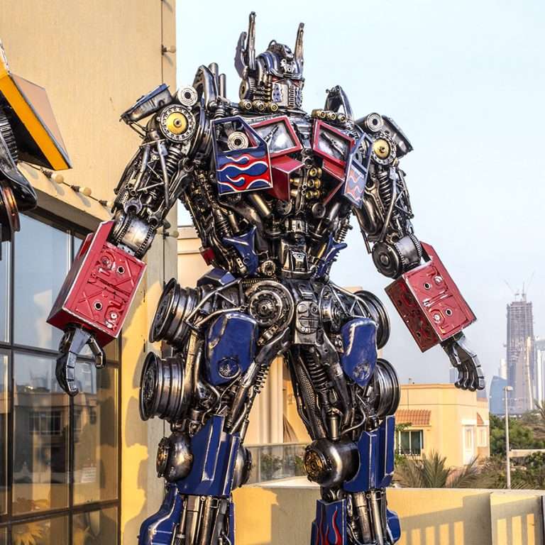 NEW: Giant Optimus Prime Statue Metal Scrap Transformer Sculpture – Diva