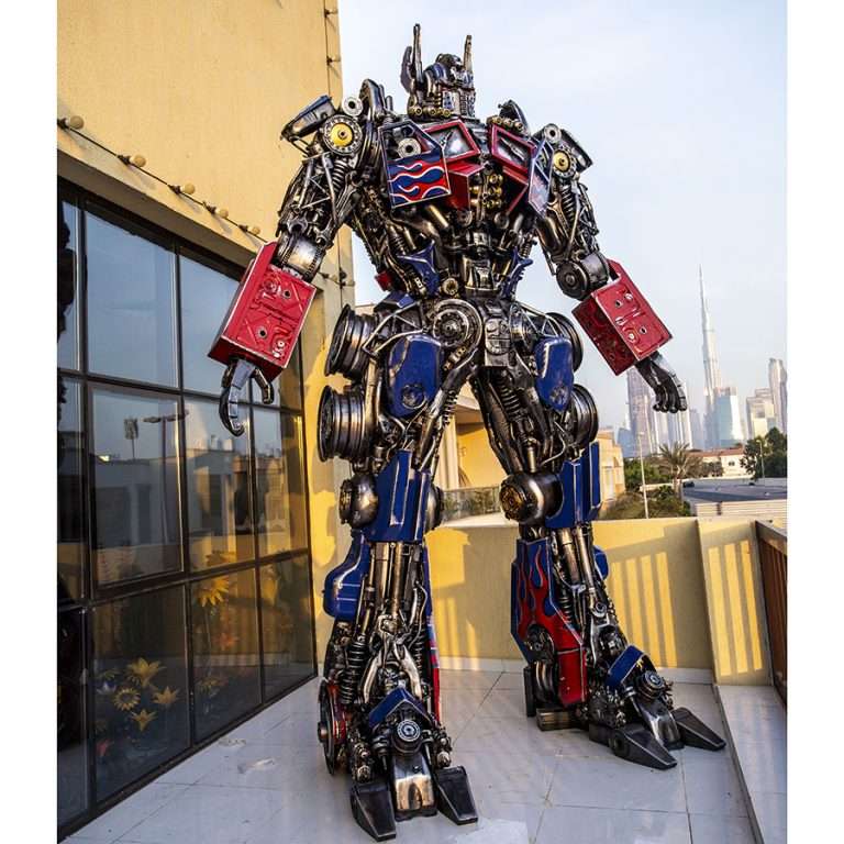 NEW: Giant Optimus Prime Statue Metal Scrap Transformer Sculpture – Diva