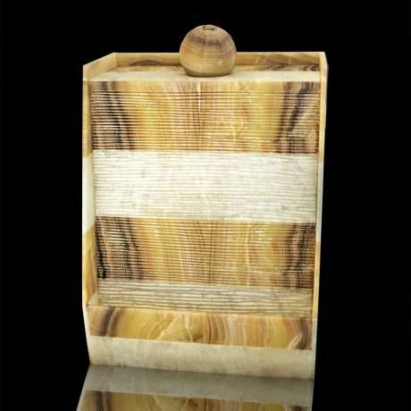 Illuminated Natural Onyx Pyramid Fountain – Diva