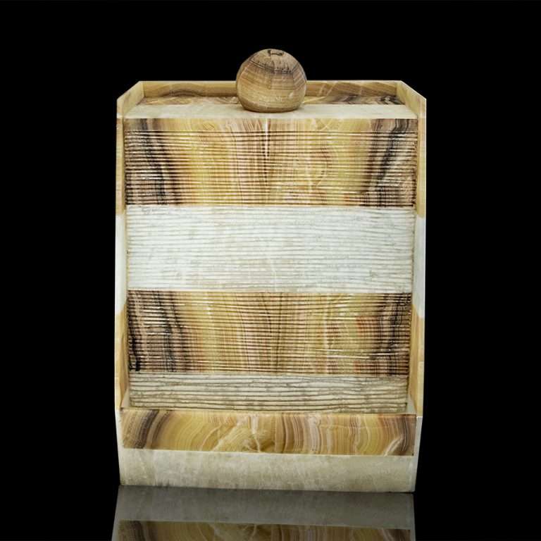 Illuminated Natural Onyx Pyramid Fountain – Diva