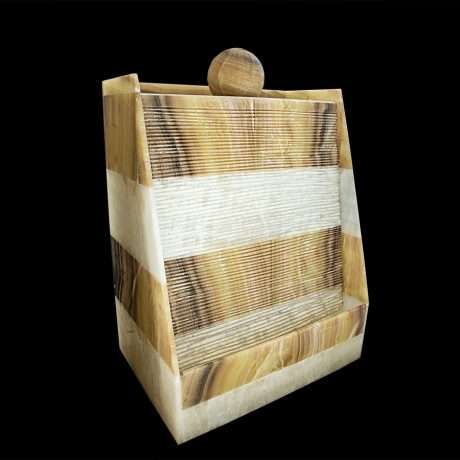 Illuminated Natural Onyx Pyramid Fountain – Diva