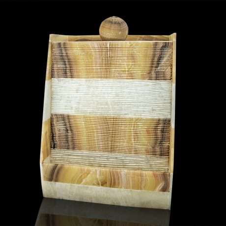 Illuminated Natural Onyx Pyramid Fountain – Diva