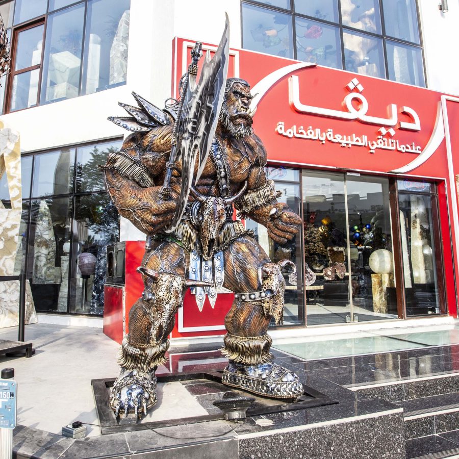 NEW: World of Warcraft Orc Wolf Rider Recycle Metal Sculpture – Diva