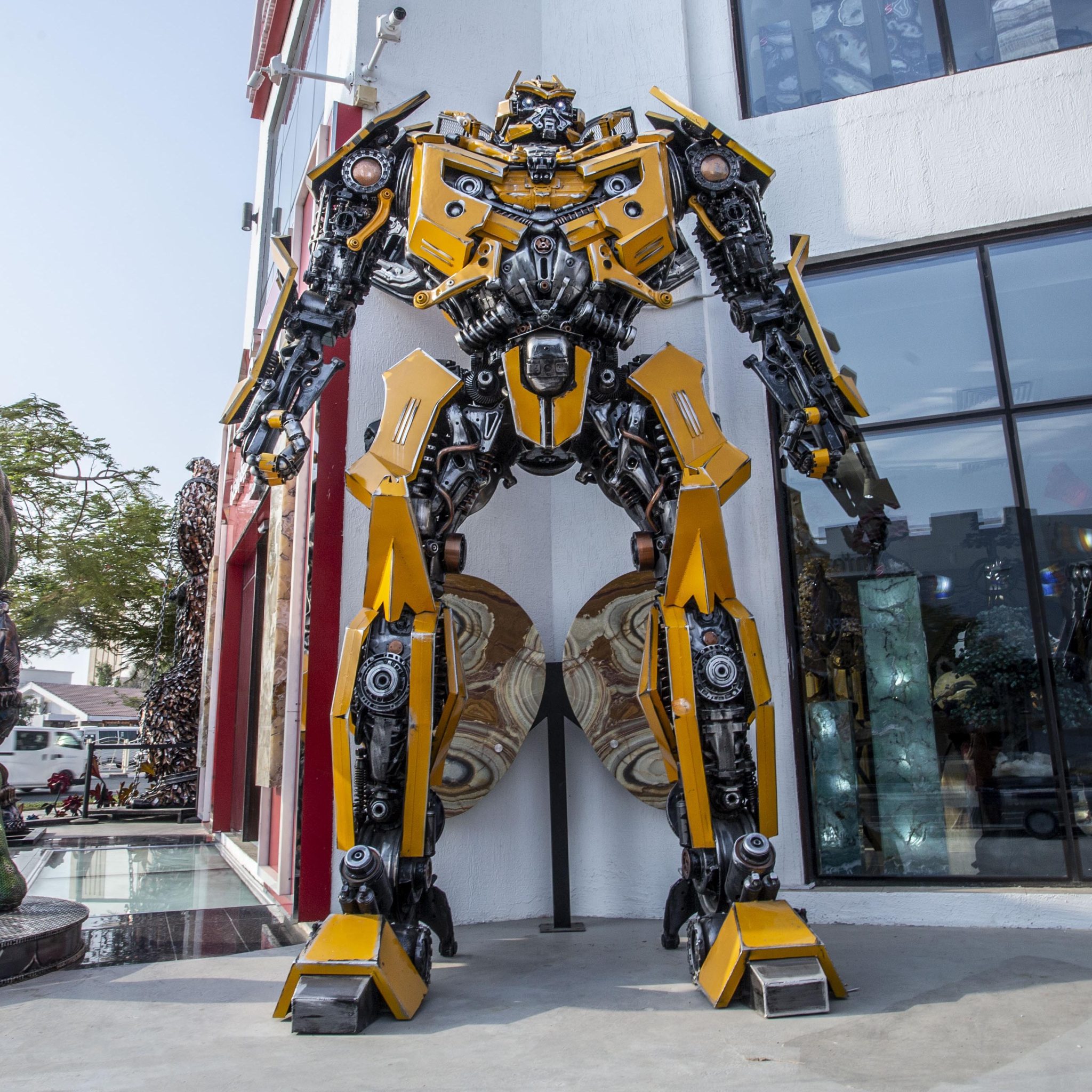 NEW: Giant Transformers statue of Bumblebee, Recycled Metal Part ...