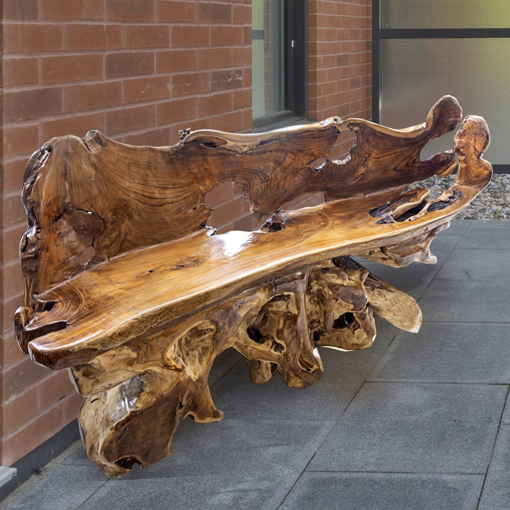 Solid Teak Root Eternity Bench, 250 cm – Diva