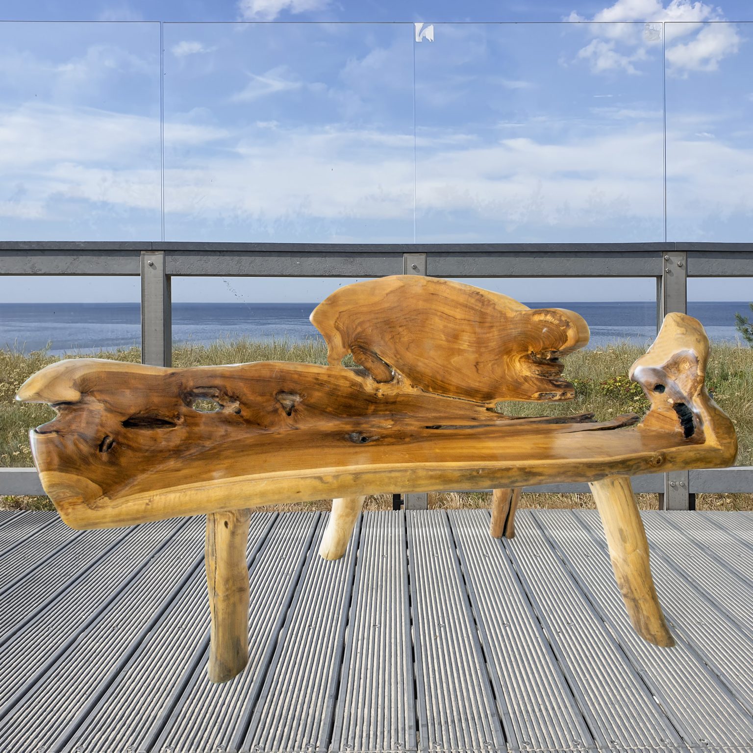 Solid Teak Root Classic Bench, Wooden Bench 150 cm – Diva