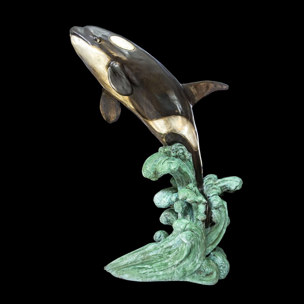 Bronze Orca Whale Water Feature Sculpture, Life Size Bronze Killer ...