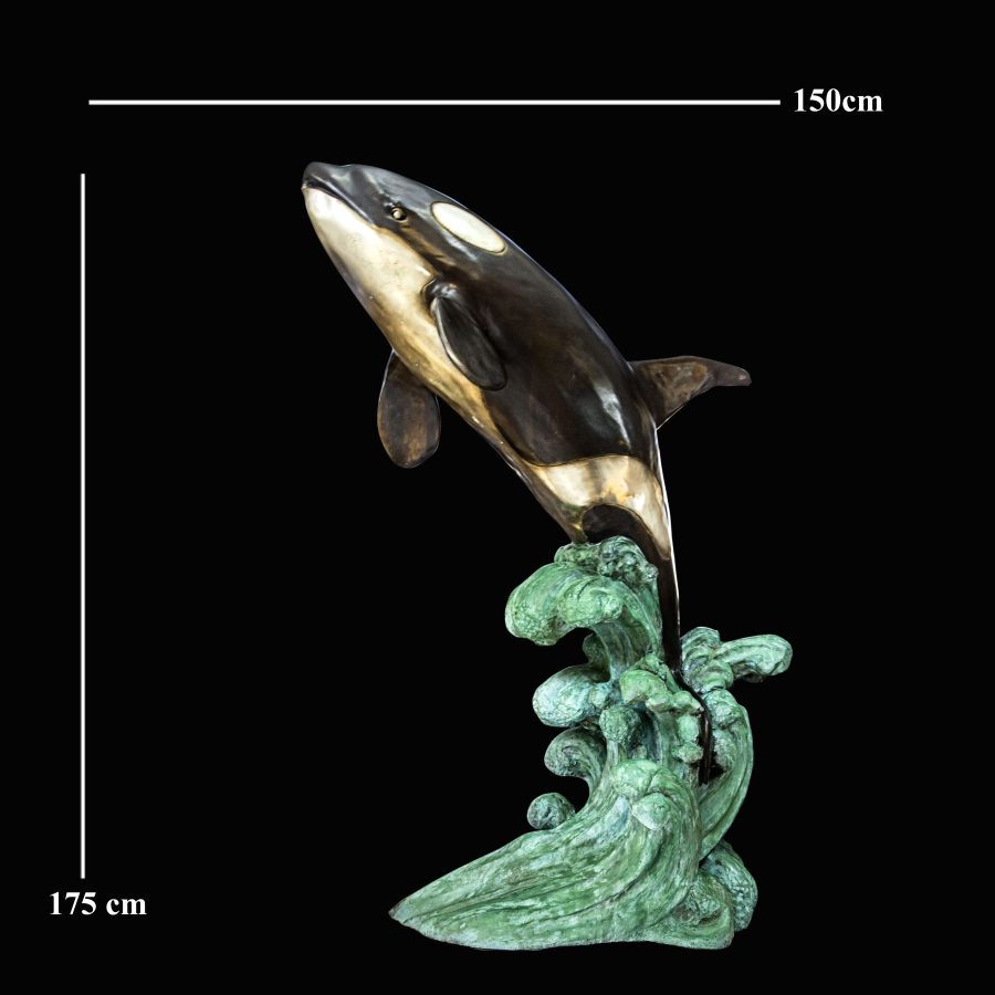 Bronze Orca Whale Water Feature Sculpture, Life Size Bronze Killer ...