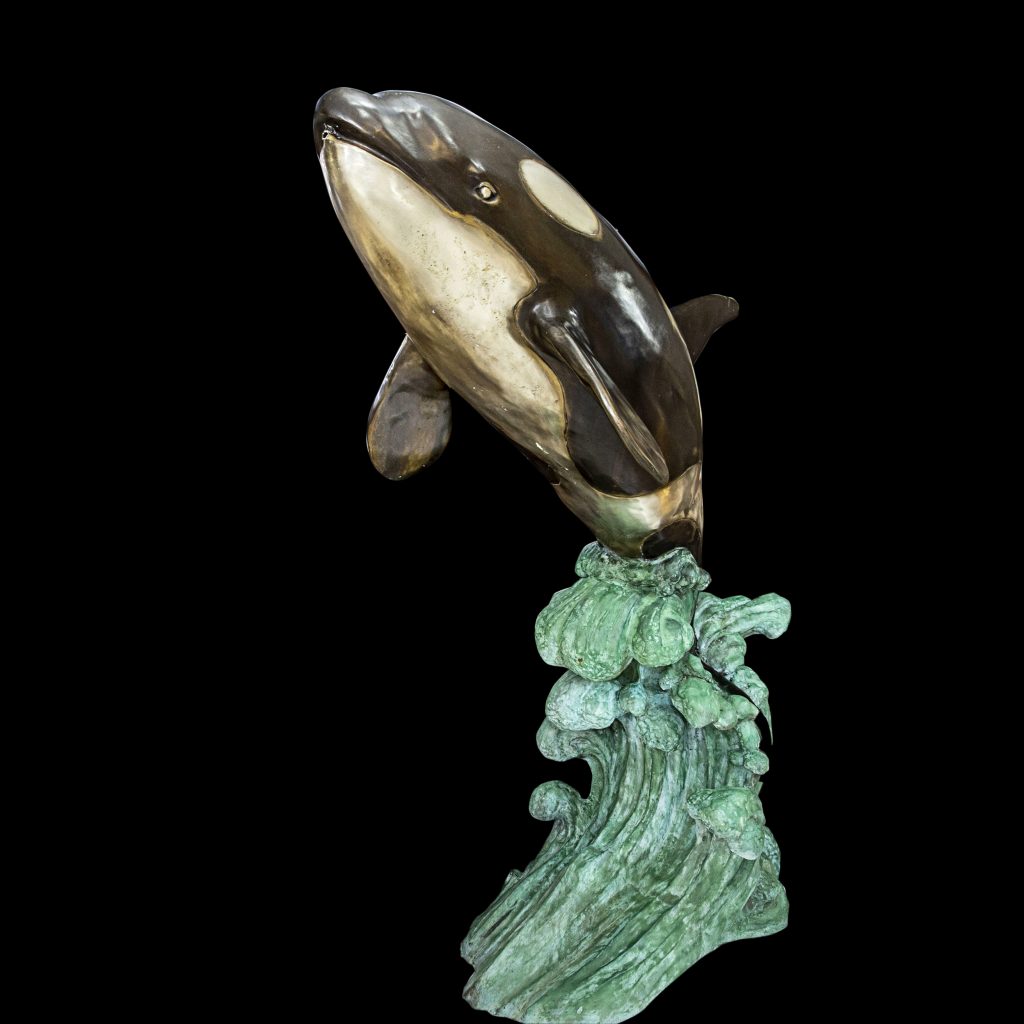 Bronze Orca Whale Water Feature Sculpture, Life Size Bronze Killer ...