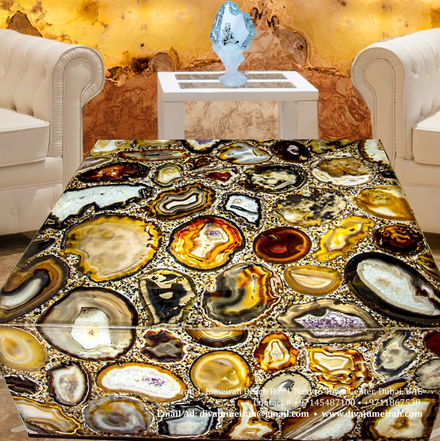 Agate Coffee Table, Natural Agate Sofa Center Table – Diva