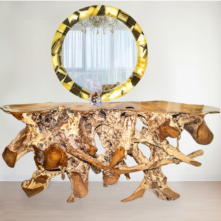 Teak Root Console Table, Organic Teak Root Timeless Console Table – Diva