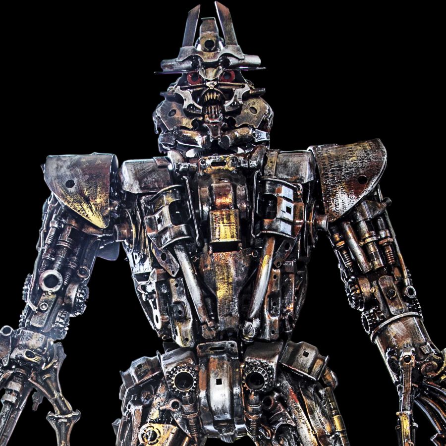 Megatron Transformer Recycled Scrap Metal Sculpture, 120 cm tall – Diva