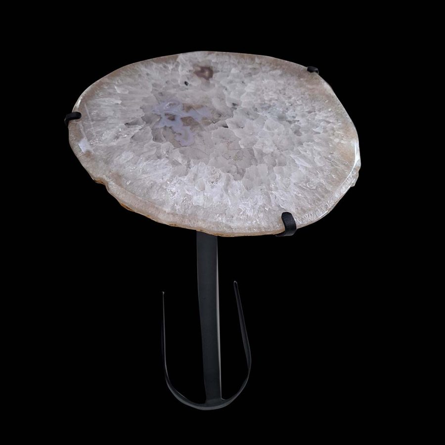 New: Natural Agate Side Table on metal base (Crystal1) – Diva