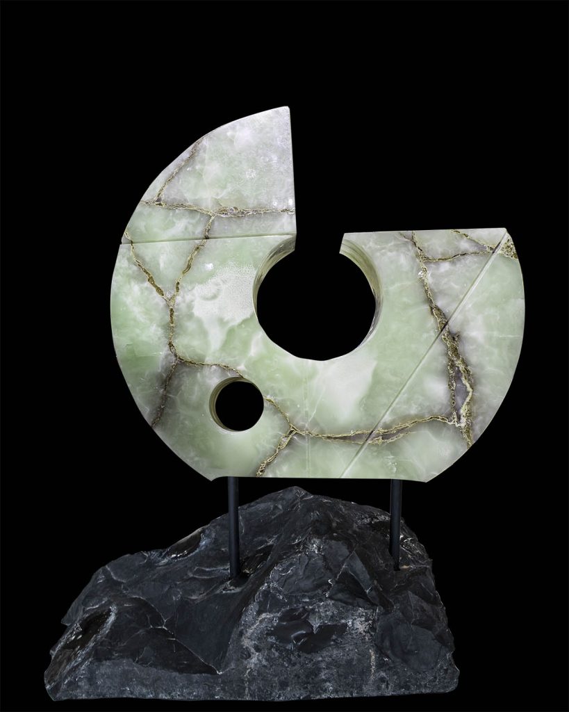 Green Onyx Circular Form with Voids – Diva
