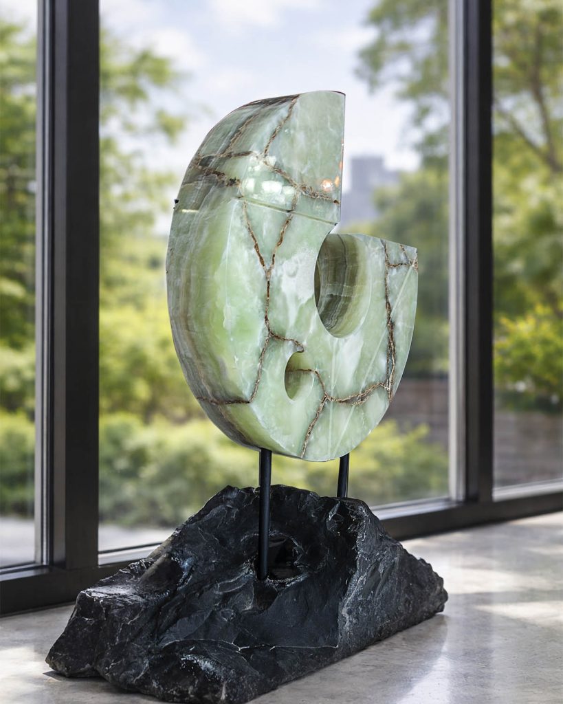 Green Onyx Circular Form with Voids – Diva