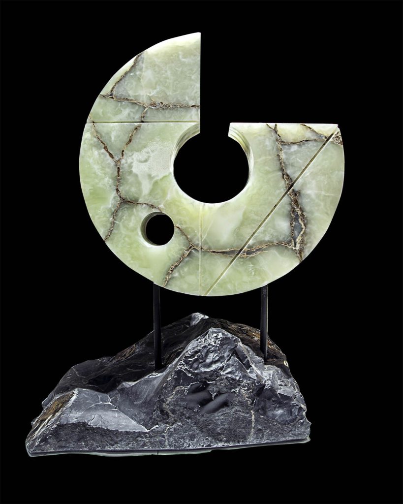 Green Onyx Circular Form with Voids – Diva