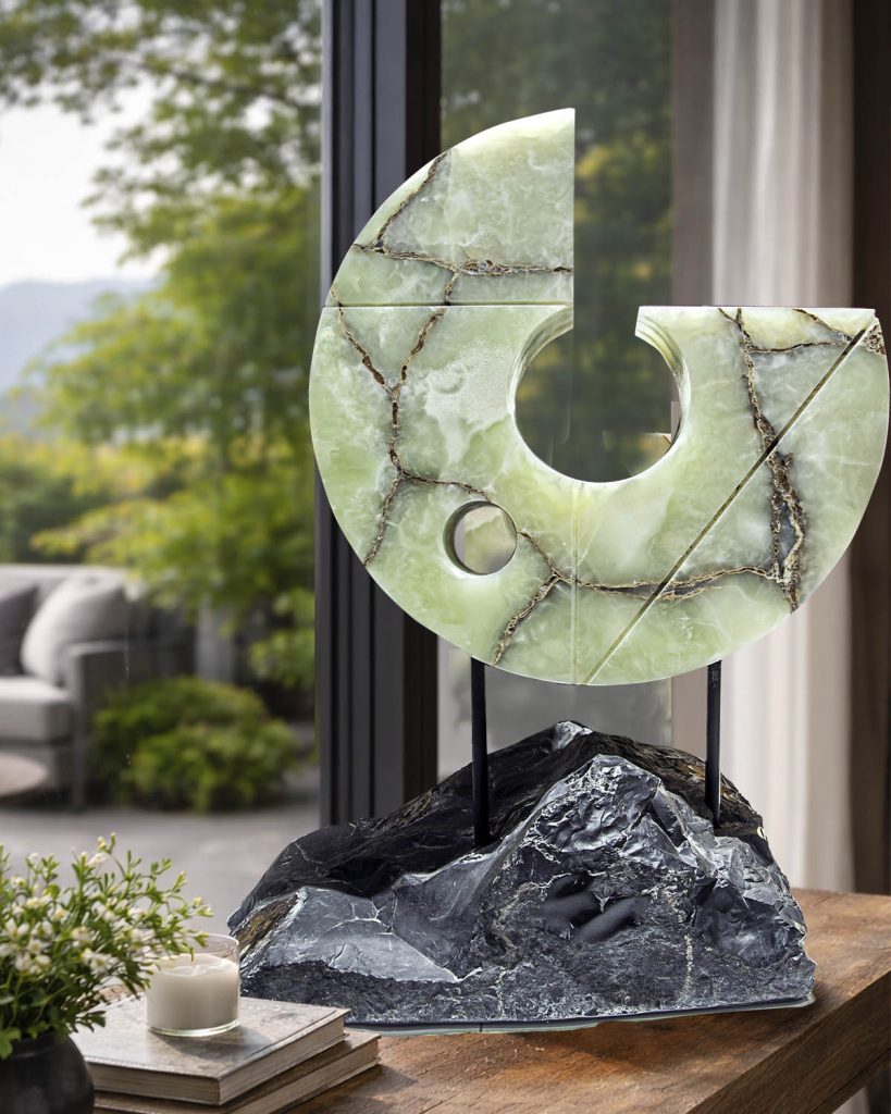 Green Onyx Circular Form with Voids – Diva